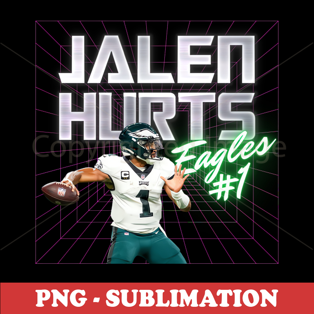 Jalen Hurts 80s - Retro-inspired Sublimation PNG - Perfect f - Inspire Uplift