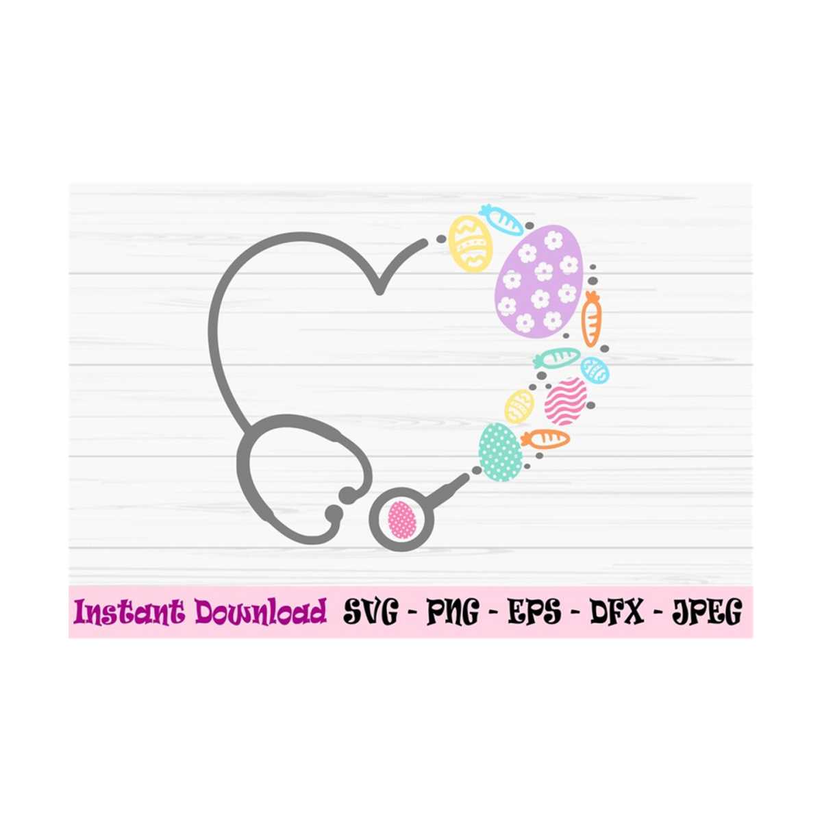 heart stethoscope svg, spring easter stethoscope svg, nurse - Inspire ...