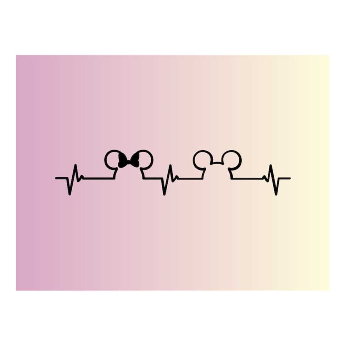 Mickey Heart Beat line Svg, Mickeyy Mouse Svg, Mickeyy Mouse | Inspire ...