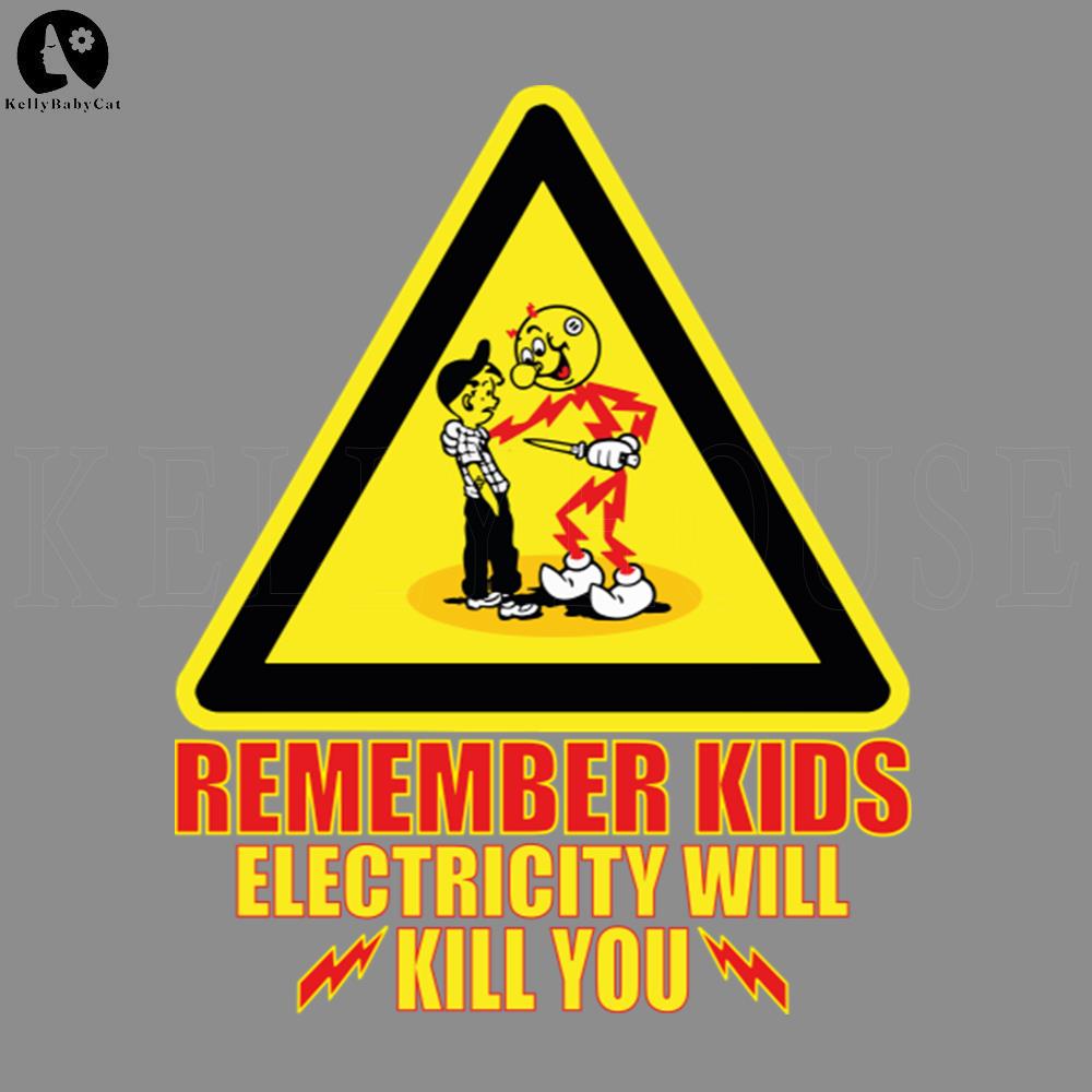 remember kids electricity will kill you vintage yellow, Ca | Inspire Uplift