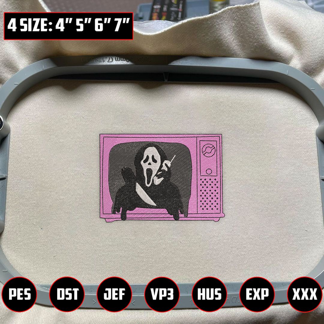 Face Ghost Embroidery Design, Scary Halloween Embroidery Mac - Inspire ...