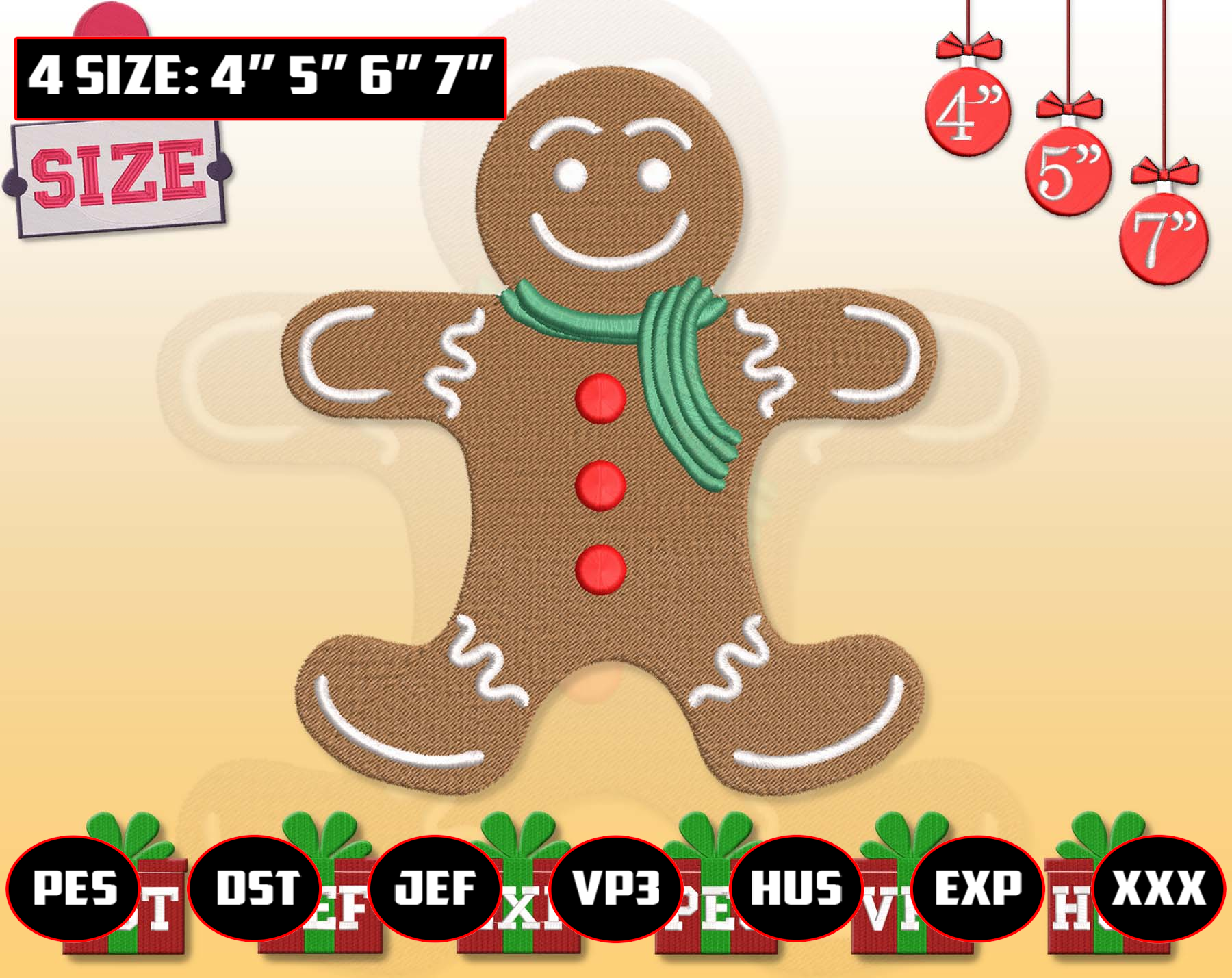 Gingerbread Embroidery Designs, Christmas Embroidery Designs - Inspire ...