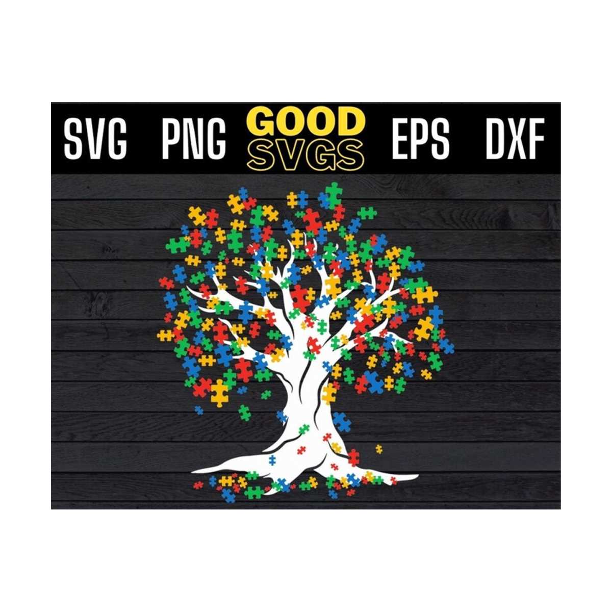 Autism Tree Puzzle Autism Awareness SVG PNG Dxf Eps Cricut F - Inspire ...