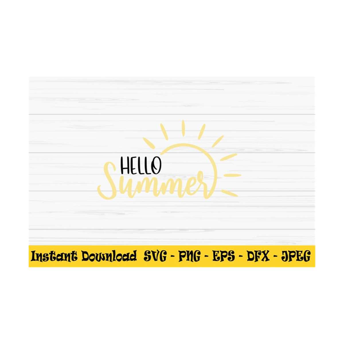 hello summer svg, summer svg, sun svg, summer sign svg, Dxf, | Inspire ...