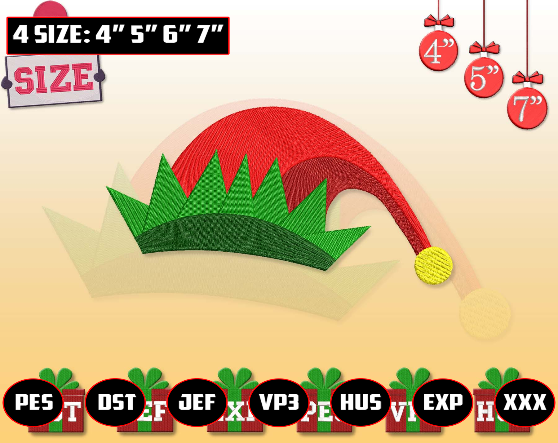 Christmas Elf Hat Embroidery Designs, Christmas Embroidery D | Inspire ...