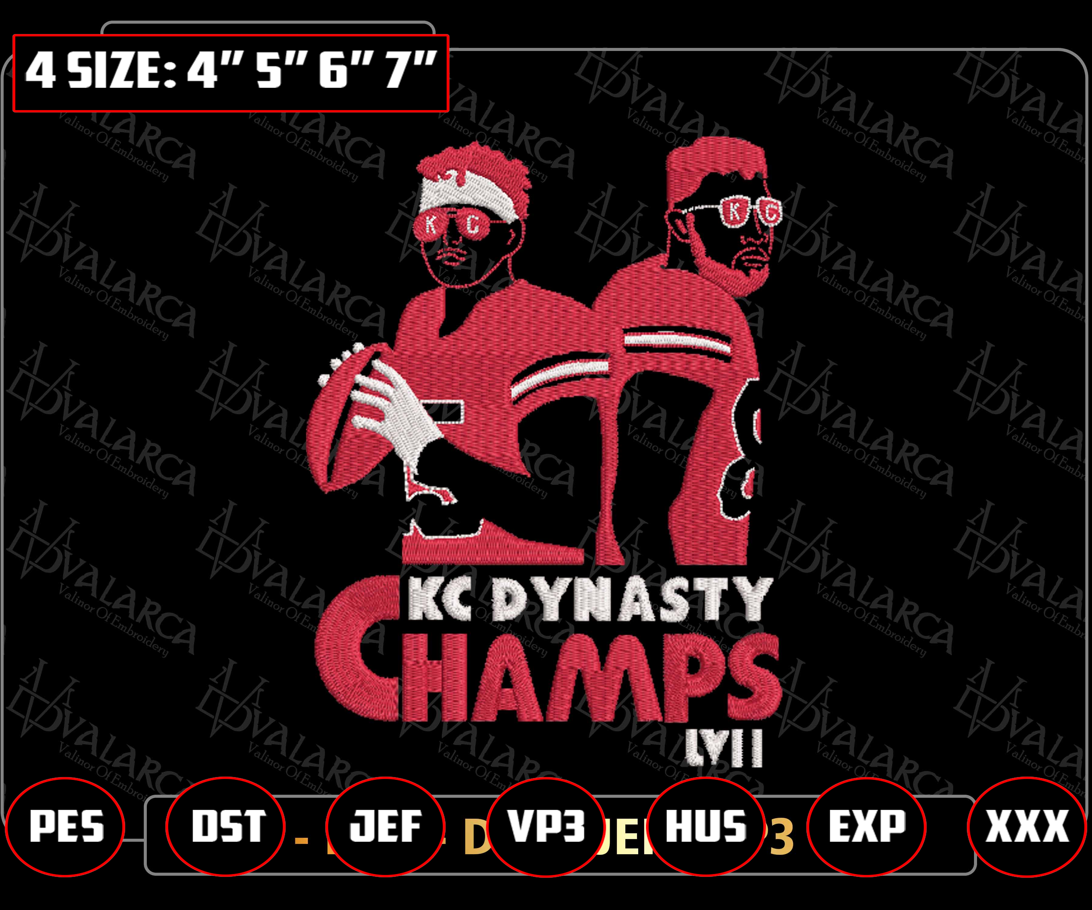 KC Dynasty Champs Football Logo Embroidery Design, NFL Kansa | Inspire ...