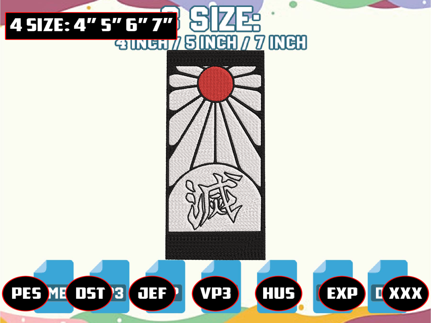 Demon Slayer Embroidery, Anime Embroidery, Logo Demon Slayer - Inspire ...