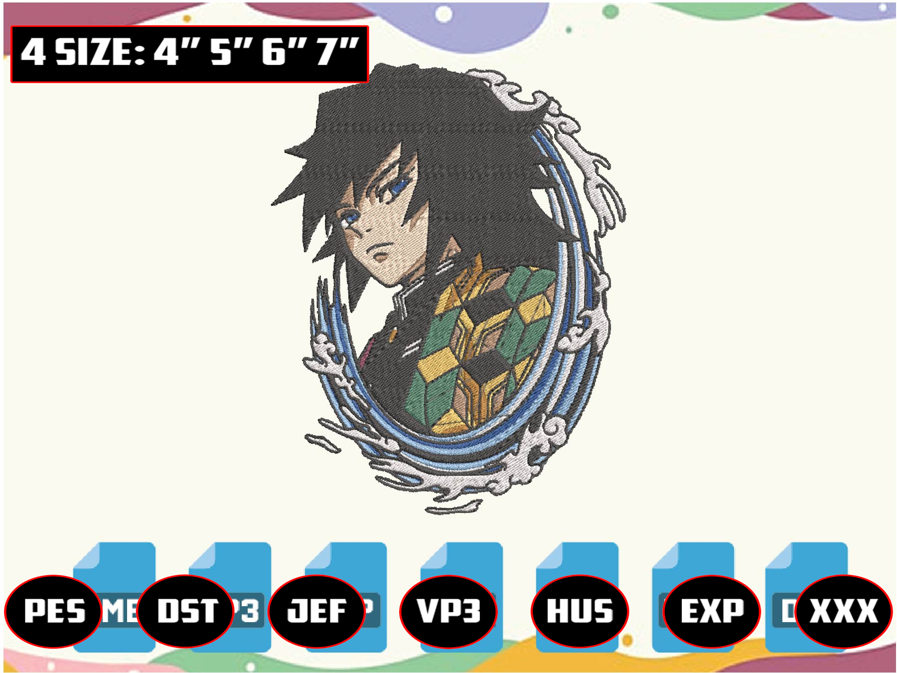 Anime Inspired Embroidery Designs, Anime Character Embroider | Inspire ...