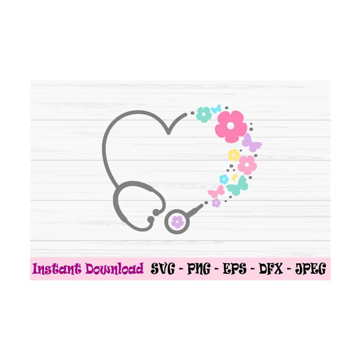 heart stethoscope svg, spring easter stethoscope svg, nurse | Inspire ...