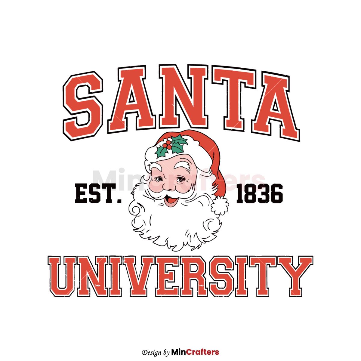 Retro Santa University Est 1836 SVG Cutting Digital File - Inspire Uplift
