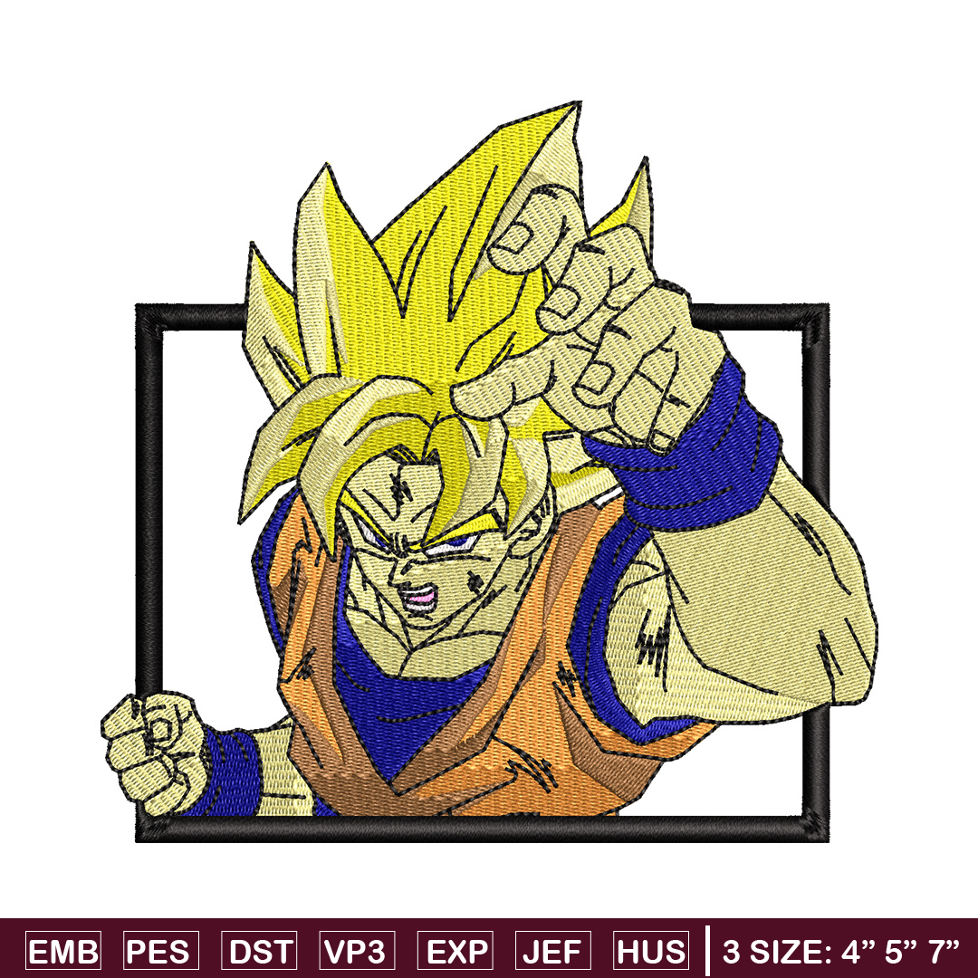 Goku ssj box embroidery design, Dragonball embroidery, Anime | Inspire ...