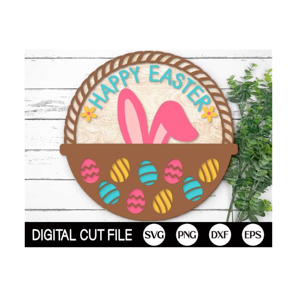 Happy Easter Welcome Sign, Spring Door Hanger SVG, Easter Ba - Inspire ...