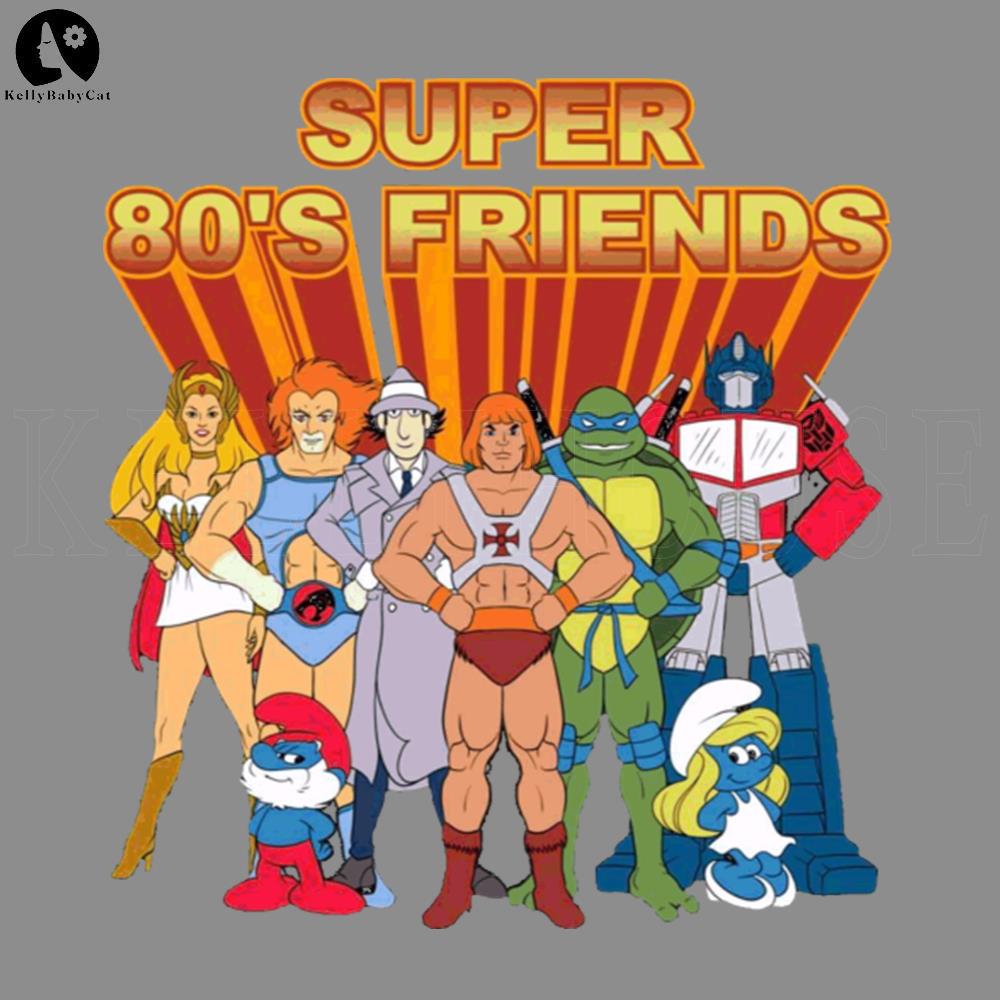 Super 80s friends, Cartoon PNG - Inspire Uplift