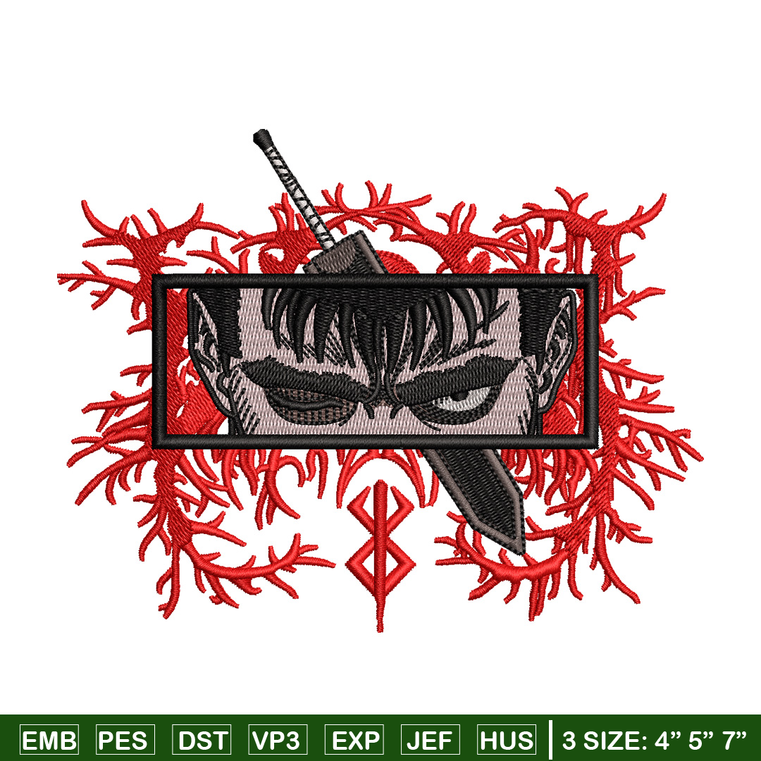 Guts eyes embroidery design, Berserk embroidery, Anime desig - Inspire ...