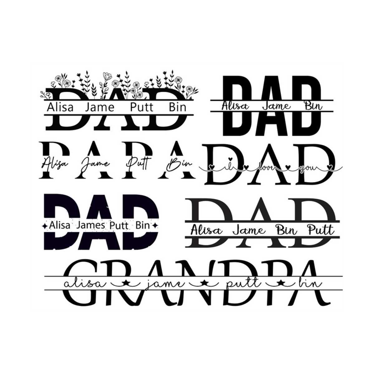 Dad Svg Bundle, Dad Monogram Svg, Grandpa Monogram Svg, Dad | Inspire ...