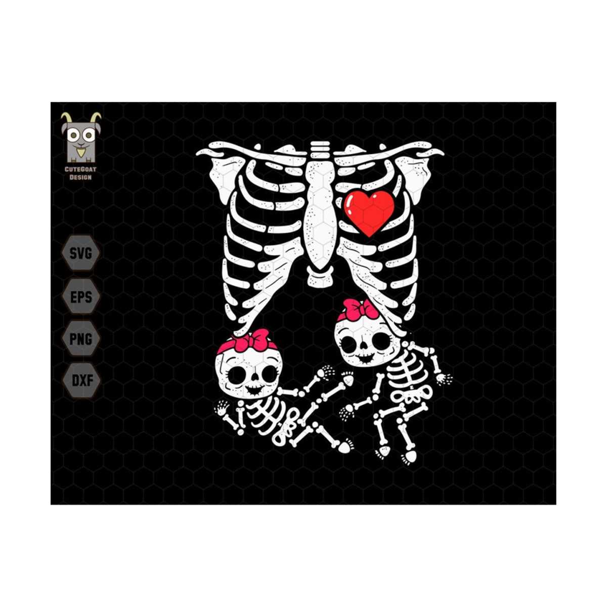 Skeletons Halloween Svg, Mom Skeletons Svg, Kids Skeleton Sv | Inspire ...