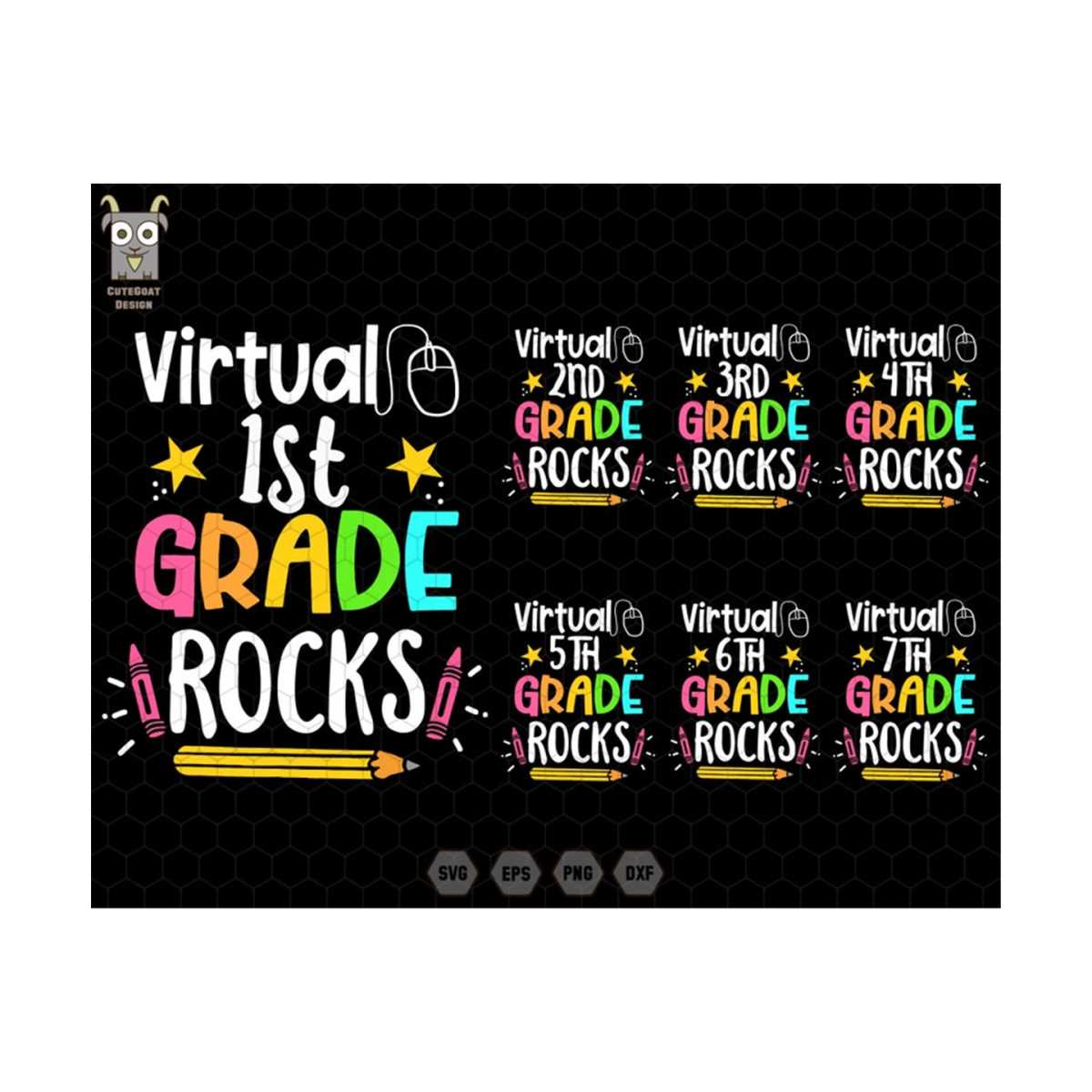 Virtual 1st Grade Rocks Svg, Back To School Svg Bundle, Retr - Inspire ...