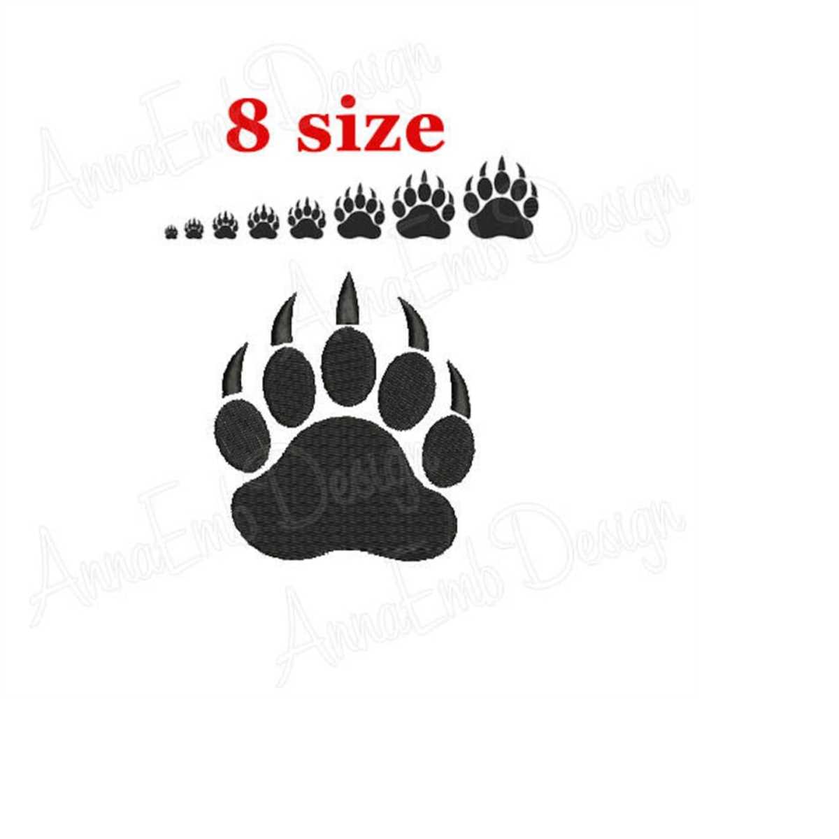 Bear paw Print Embroidery Design. Paw Mini Embroidery. Machi - Inspire ...