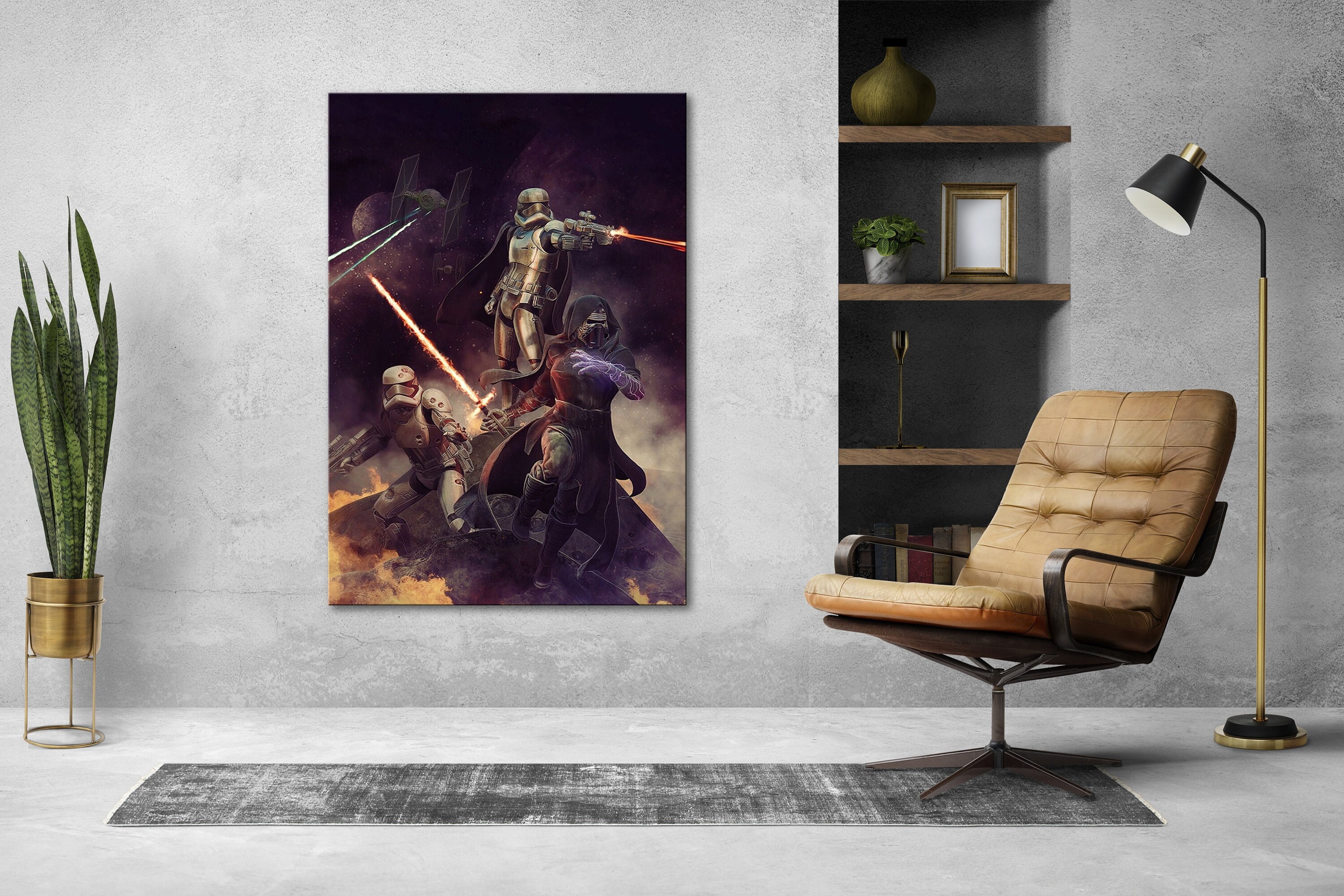 Star Wars canvas landscape painting power awakens darth v | Inspire Uplift