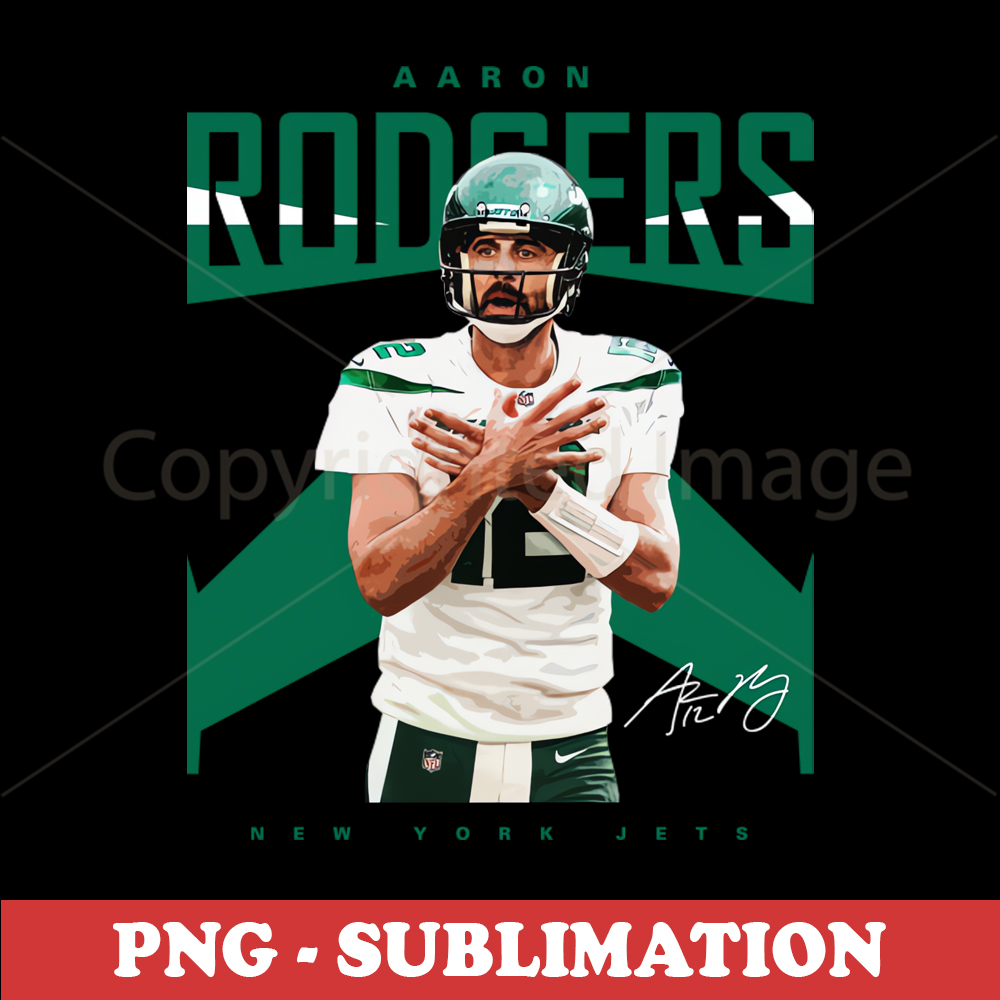 Aaron Rodgers Jets Sublimation Print - High-Quality PNG Digi | Inspire ...