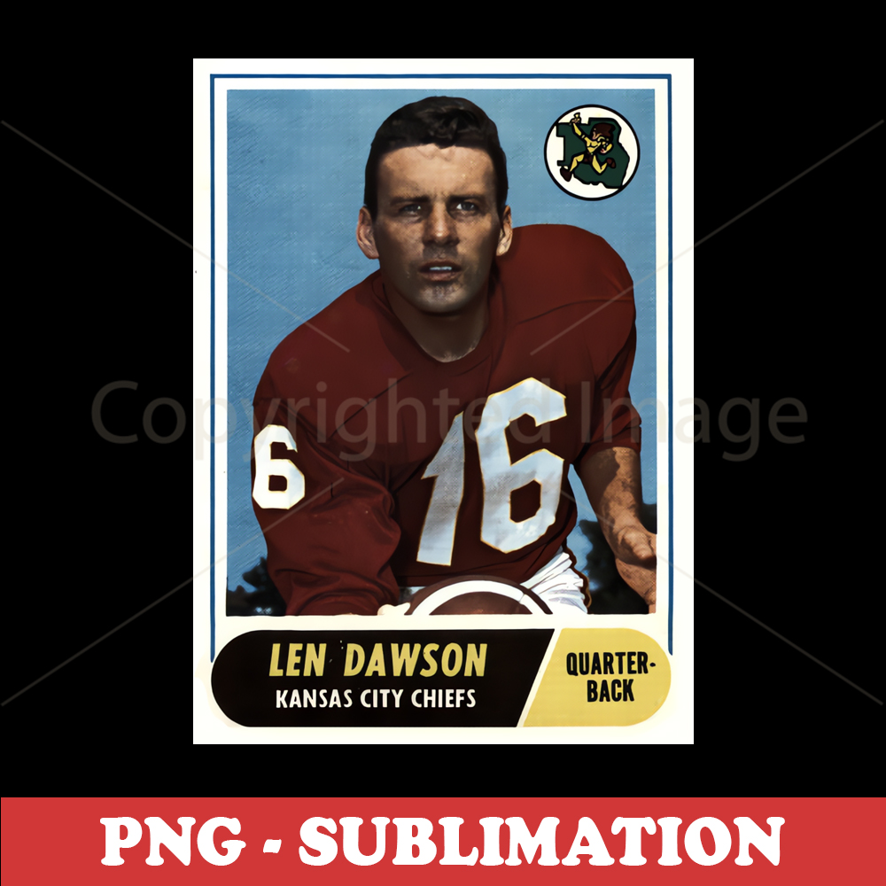Vintage Football Card - Len Dawson - Collectible PNG Digital | Inspire ...