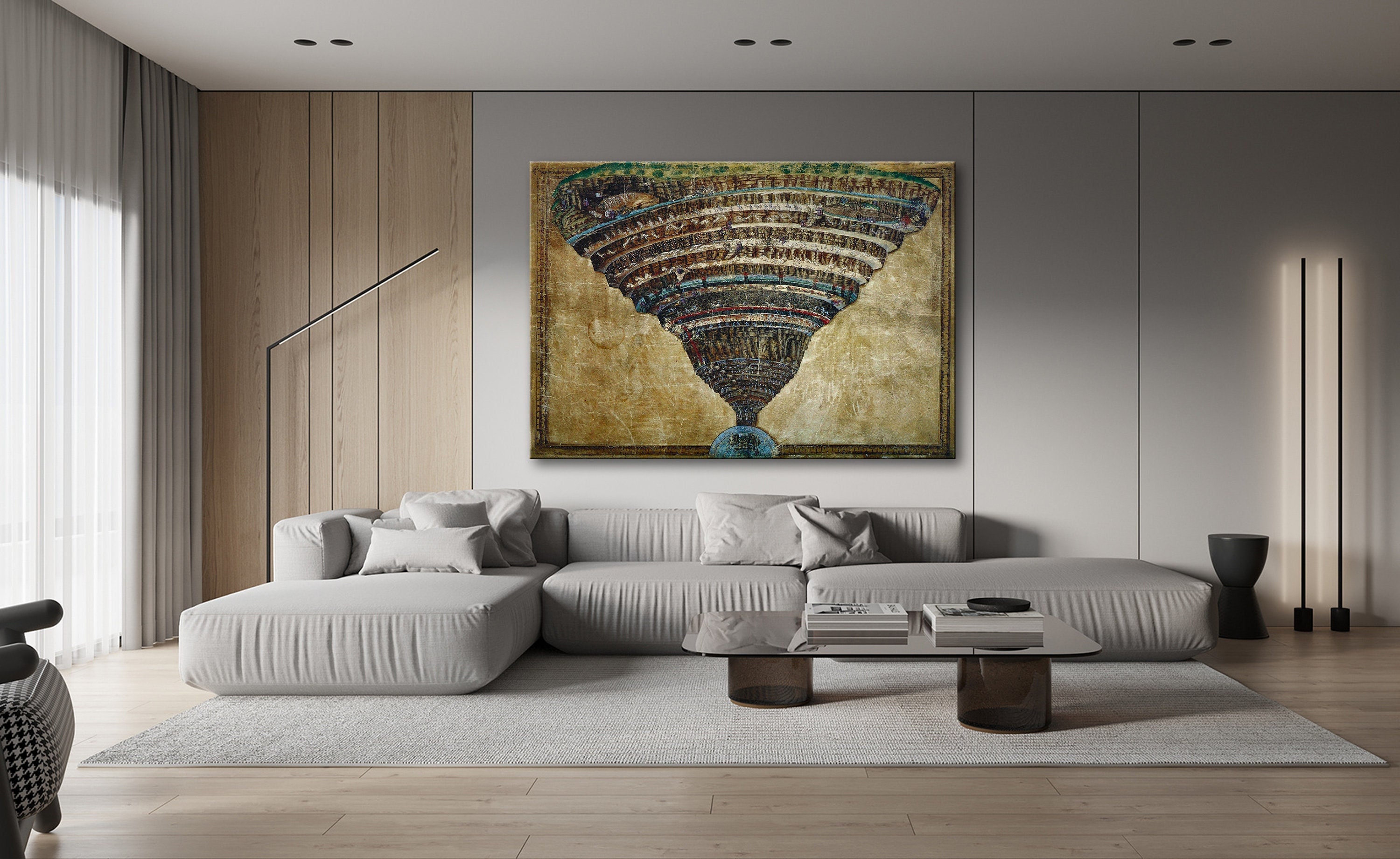 Map Of Hell Wall Art, Sandro Botticelli Art, Divine Comedy A | Inspire ...