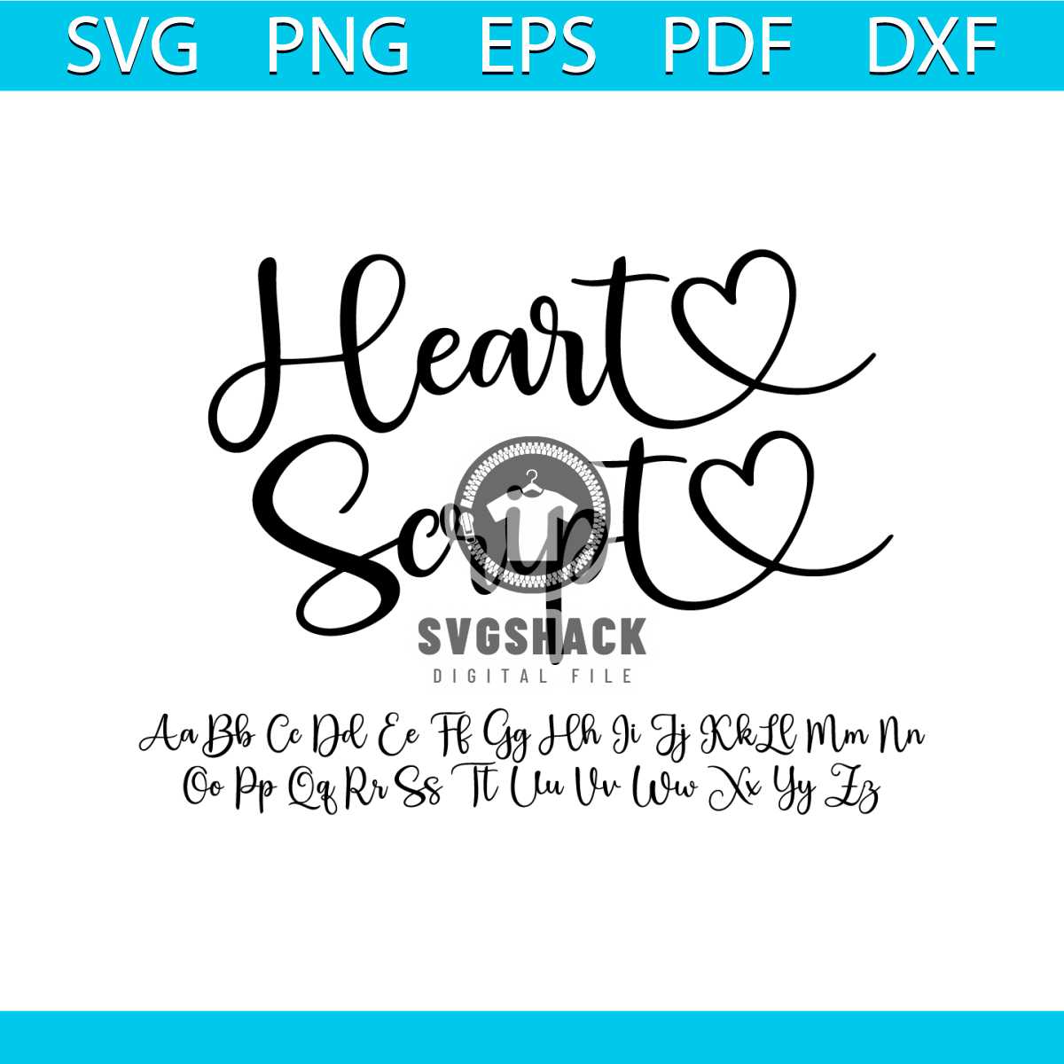 Heart Script Font, Script Font, Font with Hearts, Font with | Inspire ...