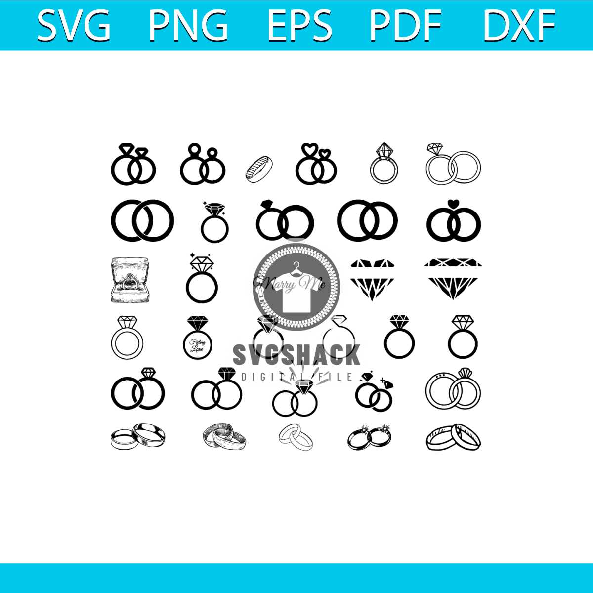 Wedding Ring SVG/ Engagement Ring SVG / Clipart / Cut Files - Inspire ...