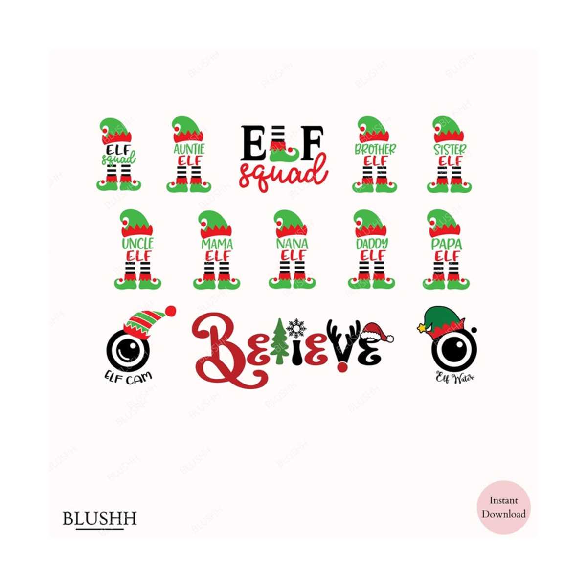 Christmas Elf Svg Bundle, Elf Movie Character svg Holiday pn | Inspire Uplift