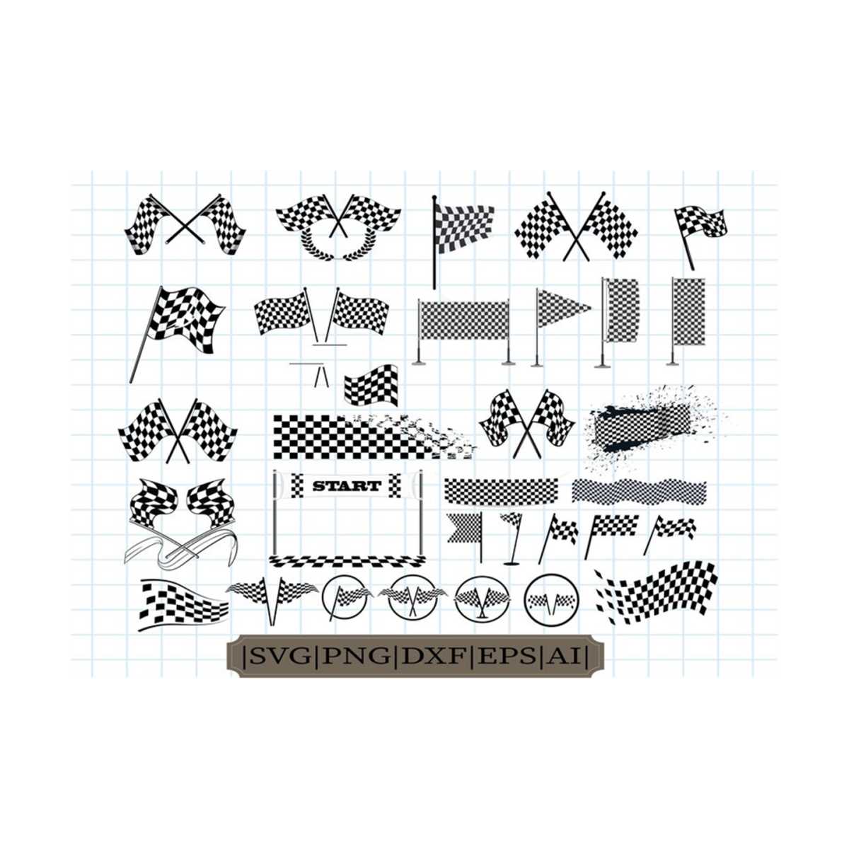 Racing Flag SVG, Start Flag SVG, Finish Flag SVG, Checker Fl | Inspire ...