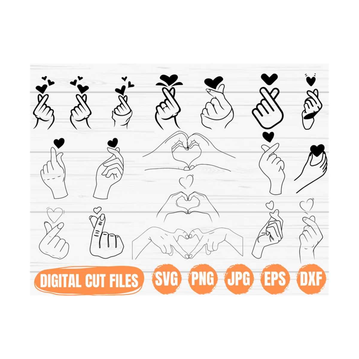 Korean Finger Heart SVG, Hand Heart SVG, Kpop Heart SVG, Kor | Inspire ...