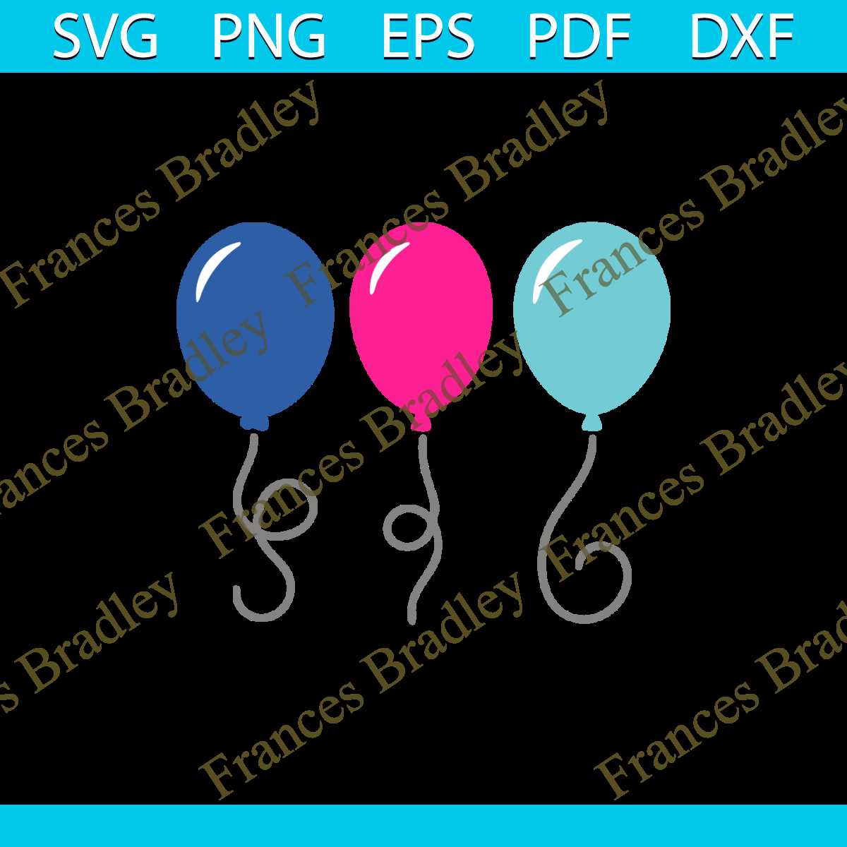 Balloon svg Birthday Balloons Cut File svg svg dxf eps | Inspire Uplift