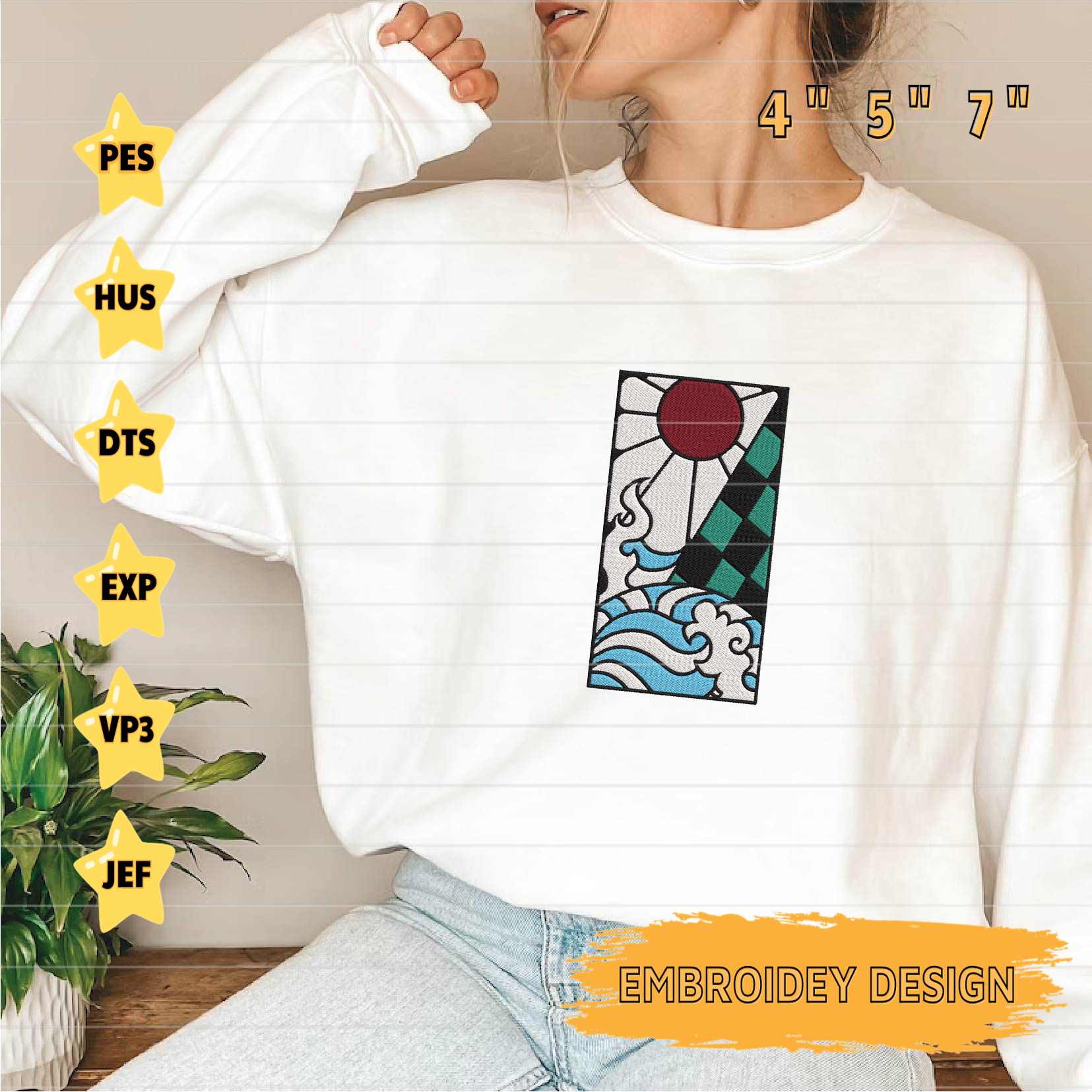 Demon Slayer Embroidery, Anime Embroidery, Logo Demon Slayer - Inspire ...