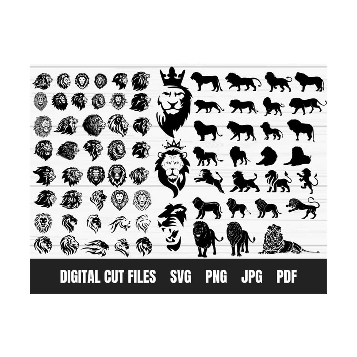 Lion SVG, Lion Head Svg, Lion Head Monogram, Lion Head Silho | Inspire ...