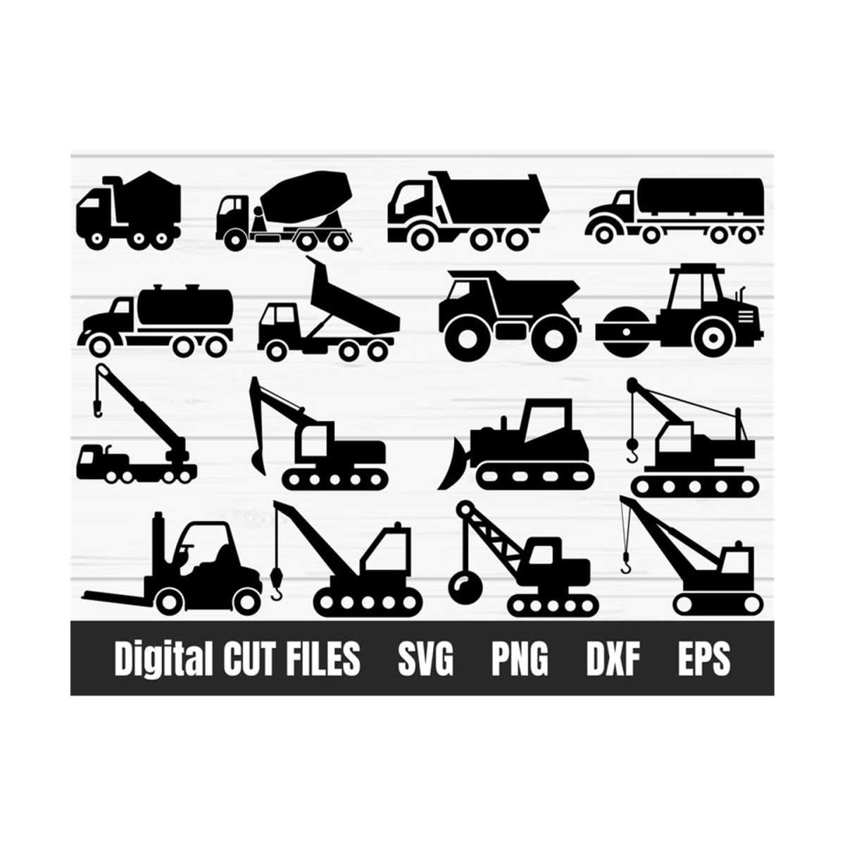 Construction Trucks SVG, Excavator SVG, Demolition Truck SVG | Inspire ...