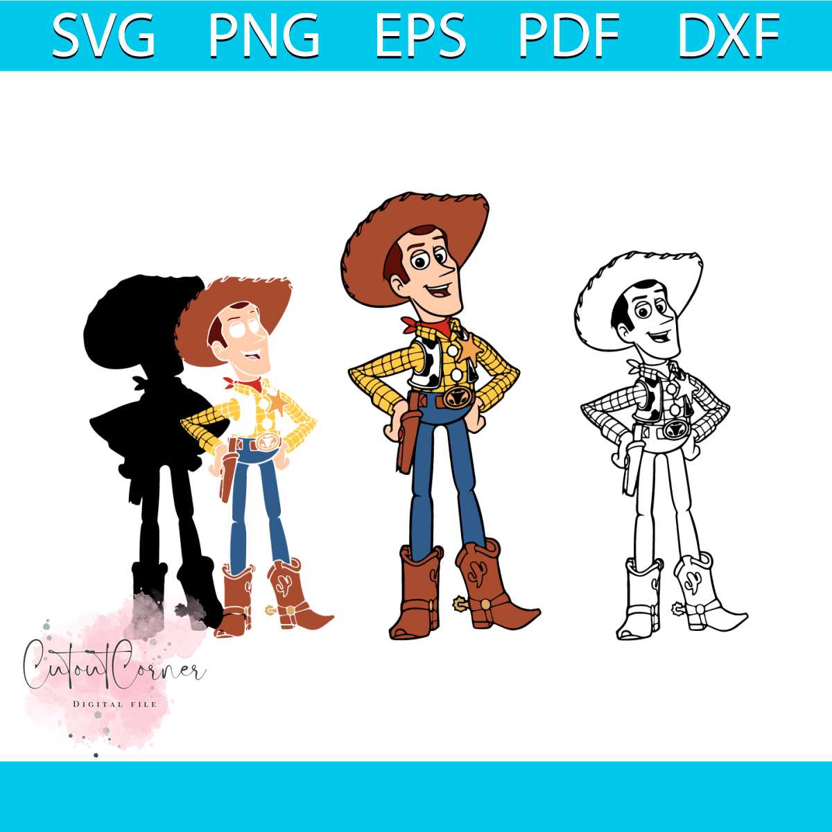 Woody svg clipart, Toy Story svg cut files for Cricut / Silh | Inspire ...