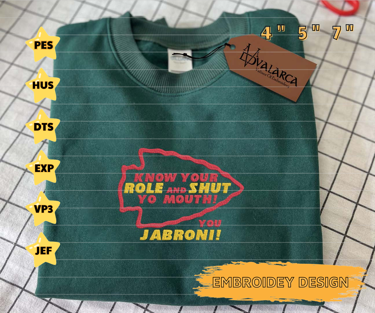 Know Your Role Embroidery Design, NFL Kansas City Chiefs Foo | Inspire ...