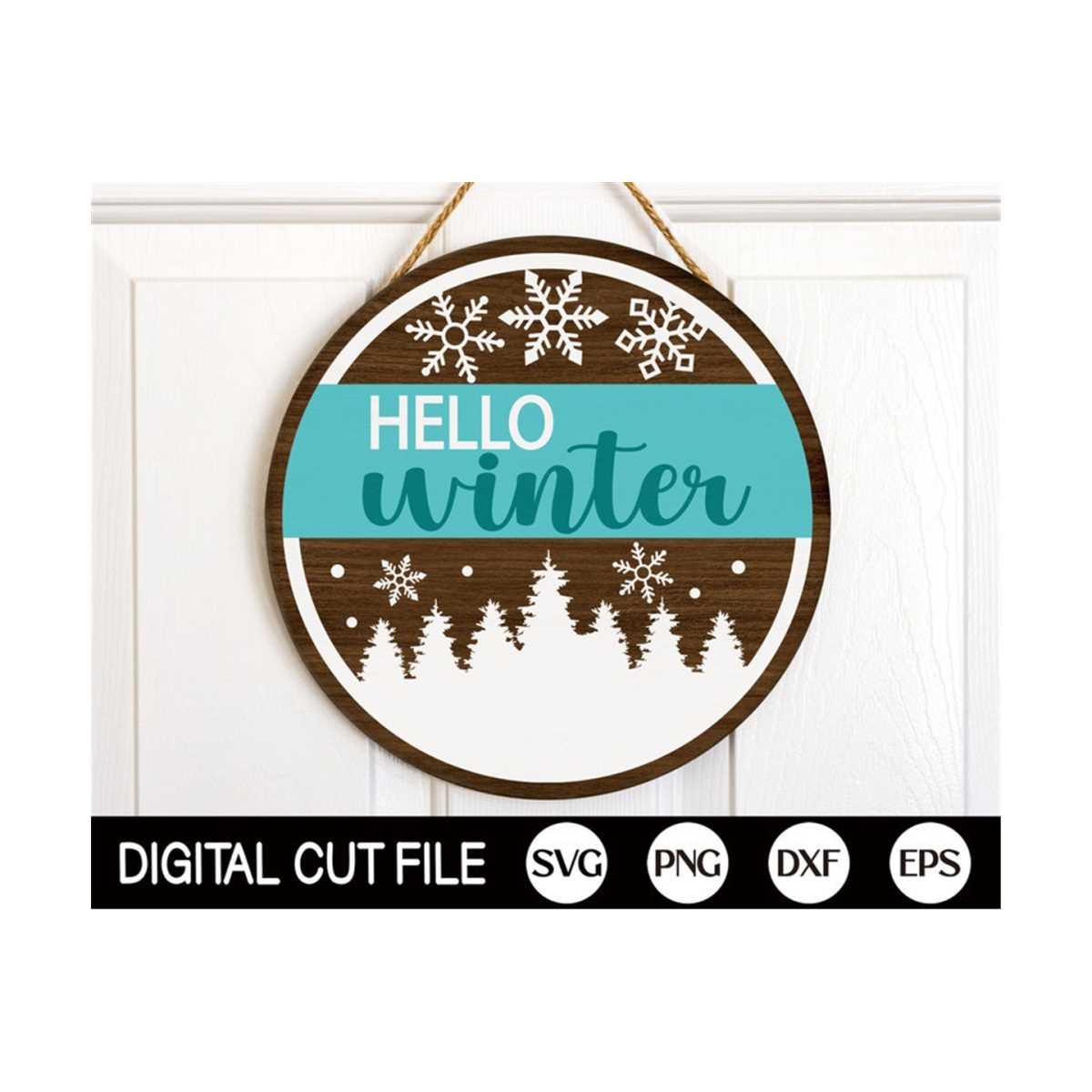 Hello Winter SVG, Welcome Sign SVG, Winter Sign Svg, Front D - Inspire ...
