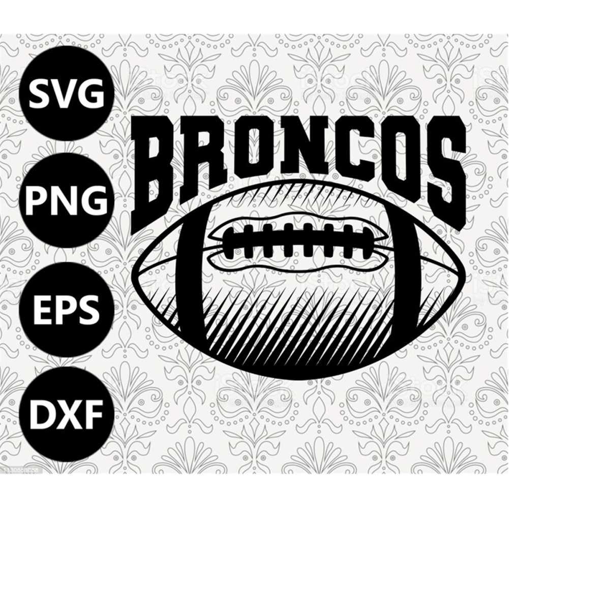 Broncos Football Shading Silhouette Team Clipart vector svg | Inspire ...