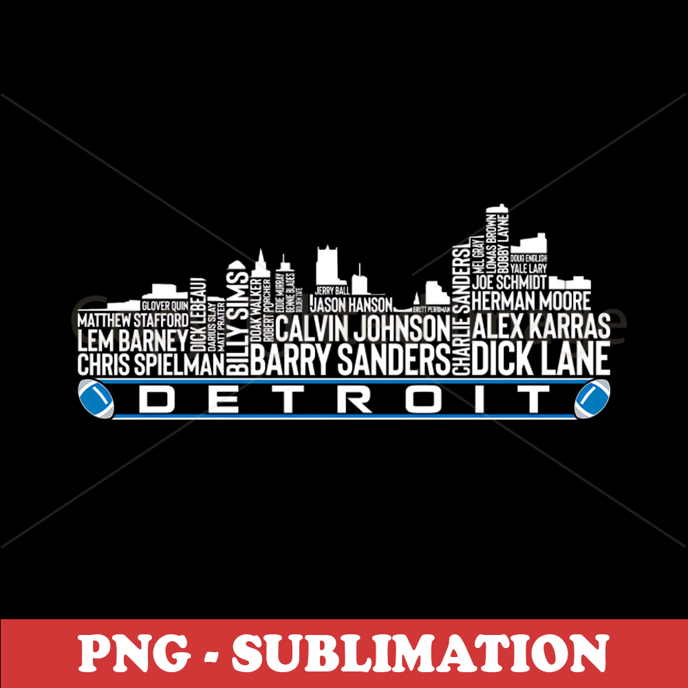 Detroit Football Skyline Legends - PNG Transparent Digital D - Inspire ...