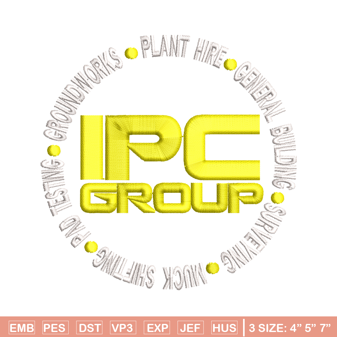 IPC Group logo embroidery design, IPC Group embroidery, logo | Inspire ...