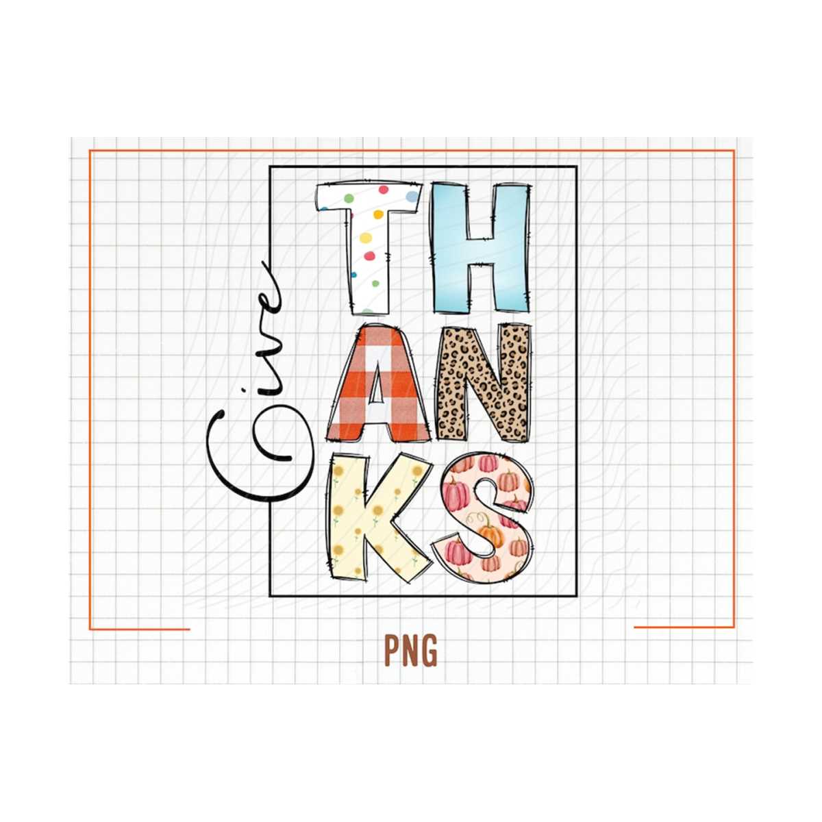 Give Thanks Png, Retro Thanksgiving Png, Fall Png, Thanksgiv | Inspire ...