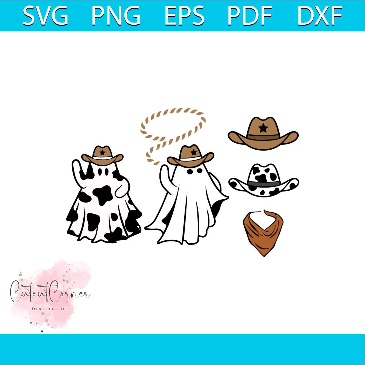 Cowboy Ghost SVG Cut File , Retro Halloween Svg, Cowboy Hat, - Inspire ...
