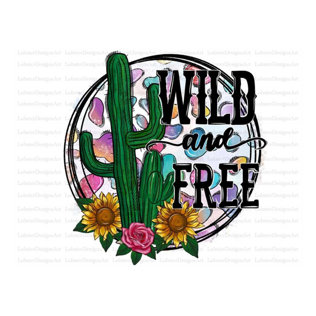 Wild and Free Sublimation Design Png, Sunflower Png, Cactus | Inspire ...