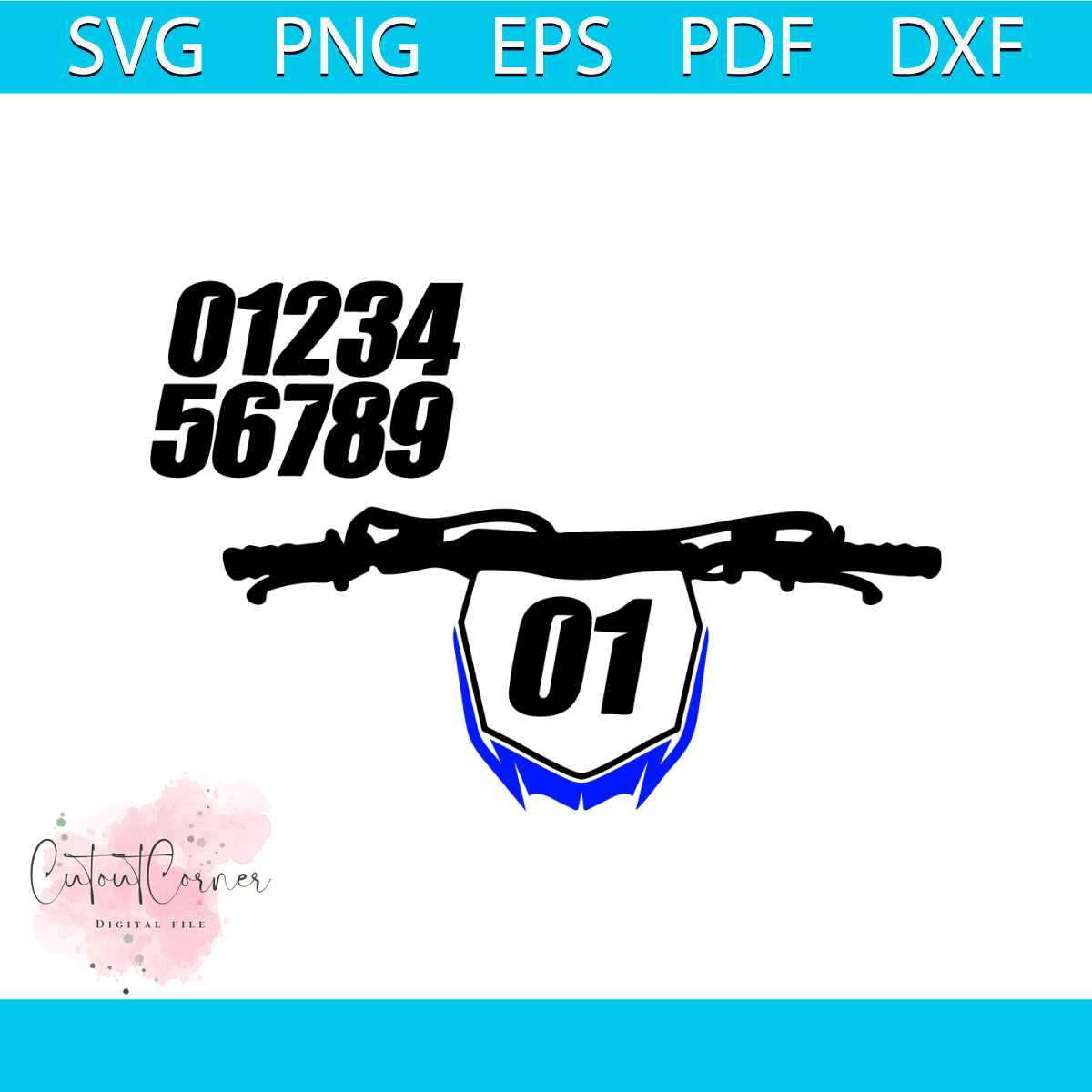 Dirt Bike Plate Number svg With Plate Numbers Clipart Motocr | Inspire ...