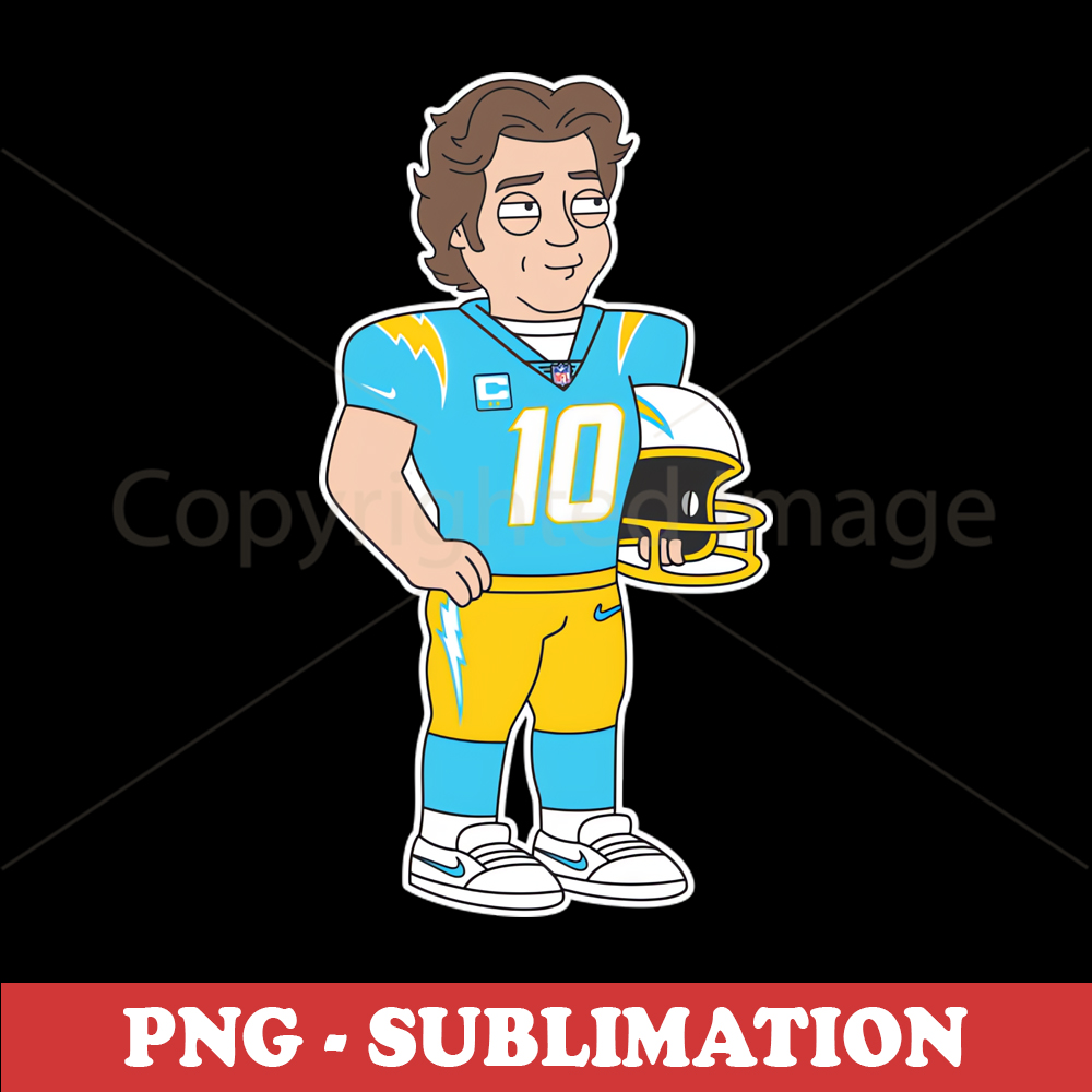 Justin Herbert Cartoon - PNG Sublimation Digital Download - | Inspire ...