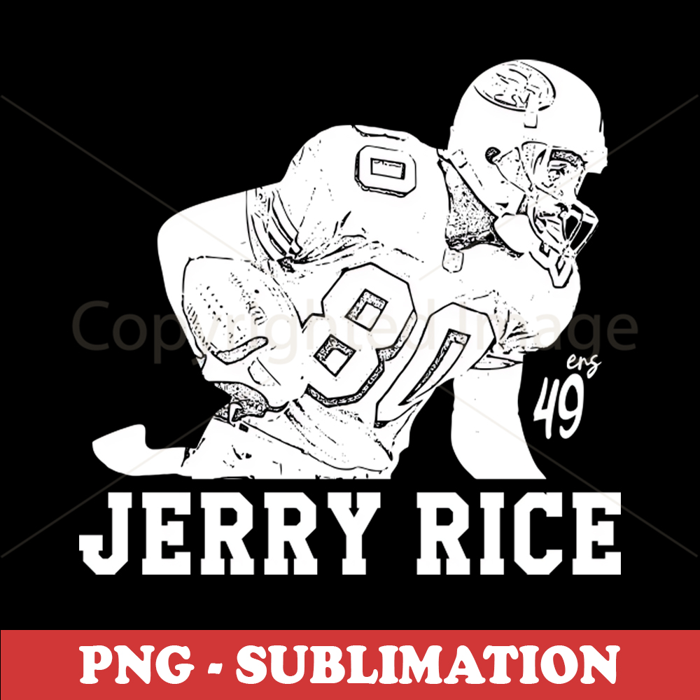 Jerry Rice - Retro White PNG Transparent Sublimation Digital | Inspire ...