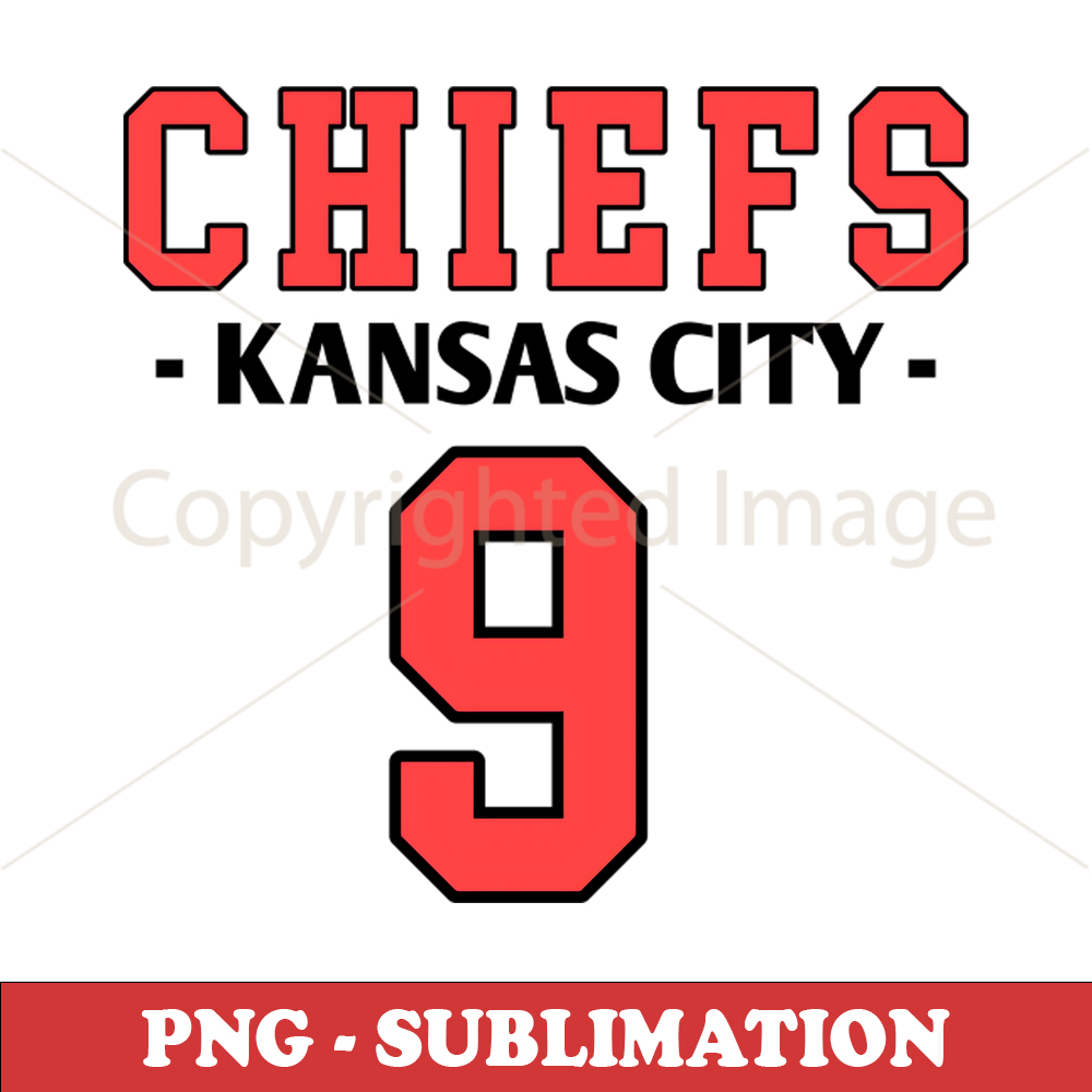 KC Chiefs Number 9 Sublimation - PNG Digital Download - Inst - Inspire ...