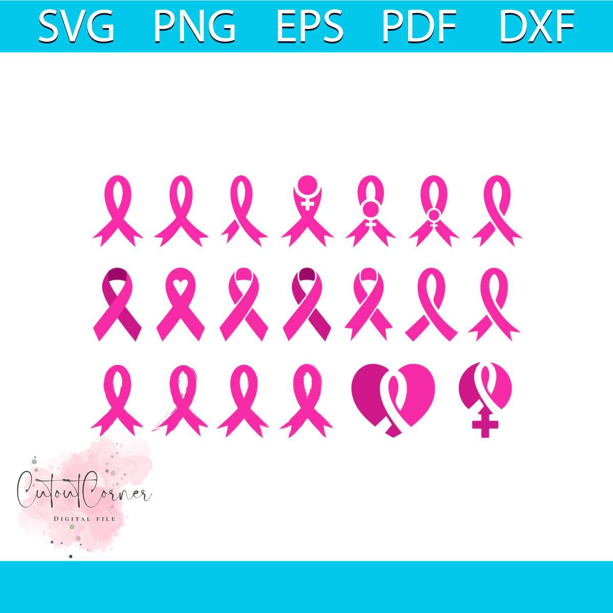 Pink Cancer Ribbon svg, Awareness Ribbon svg bundle, Breast | Inspire ...
