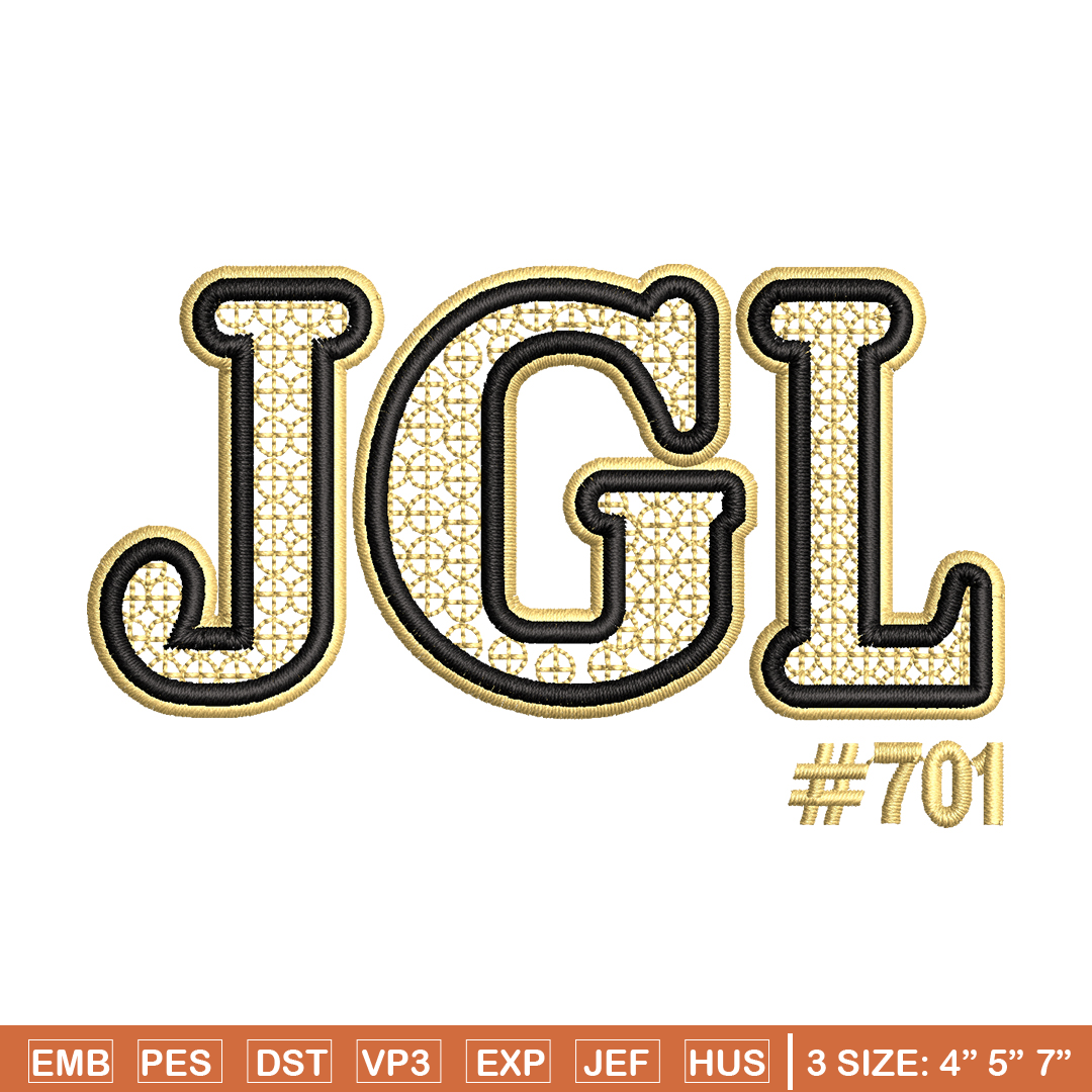JGL logo embroidery design, JGL logo embroidery, logo design | Inspire ...